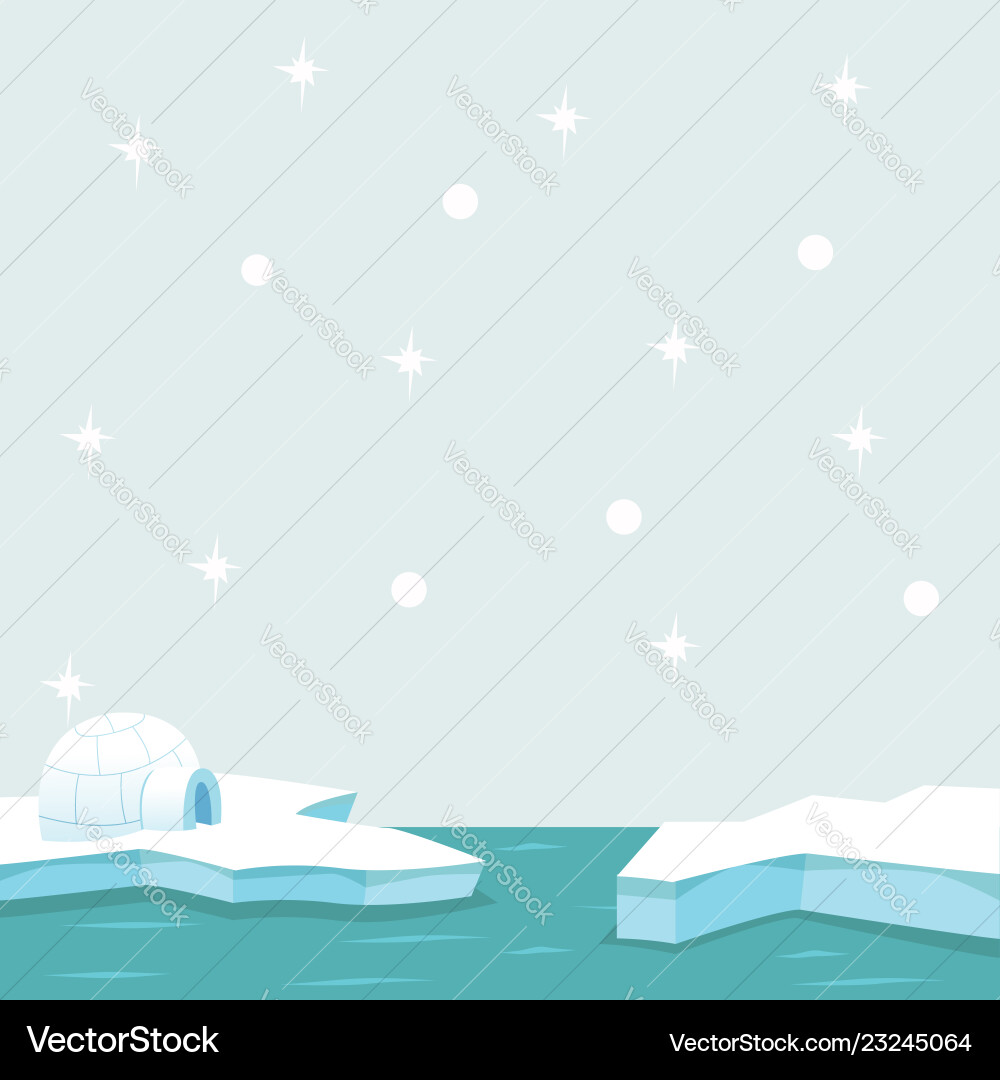 North pole arctic in the ocean Royalty Free Vector Image
