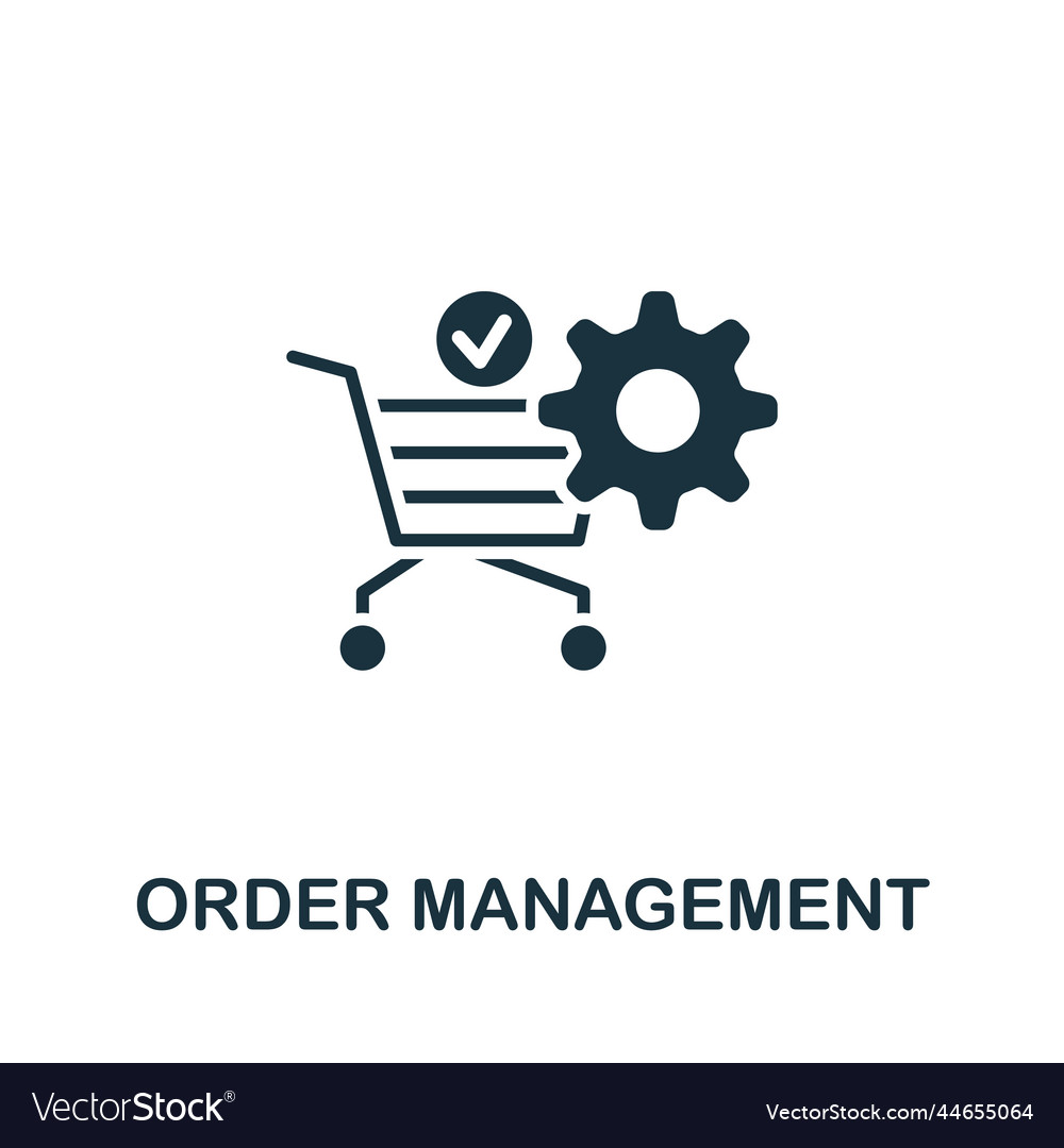 Order management icon monochrome simple customer Vector Image Order management icon monochrome simple customer Vector Image