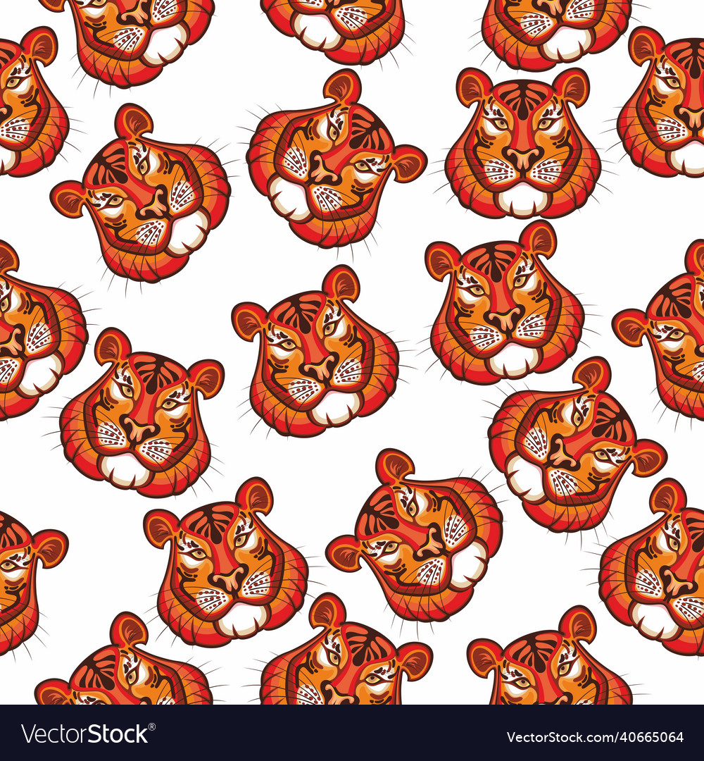 Tiger pattern Royalty Free Vector Image - VectorStock