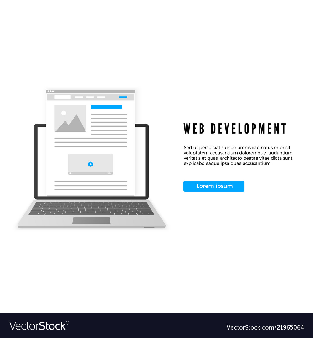 Website development concept website or landing Vector Image
