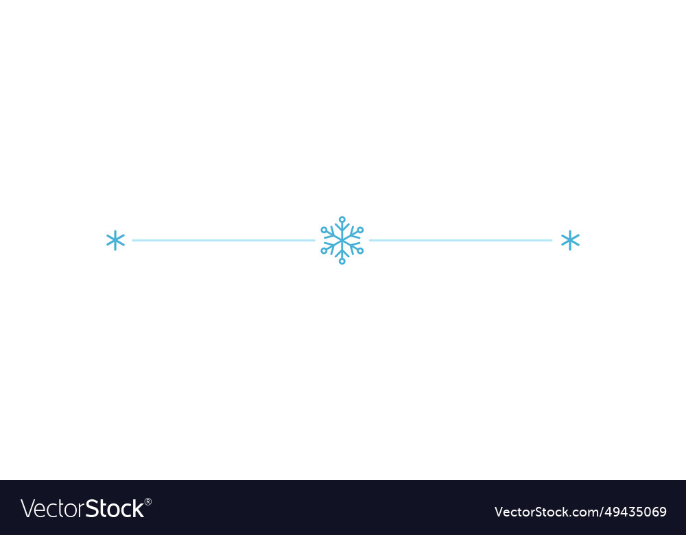 Divider with snowflake christmas frame border Vector Image