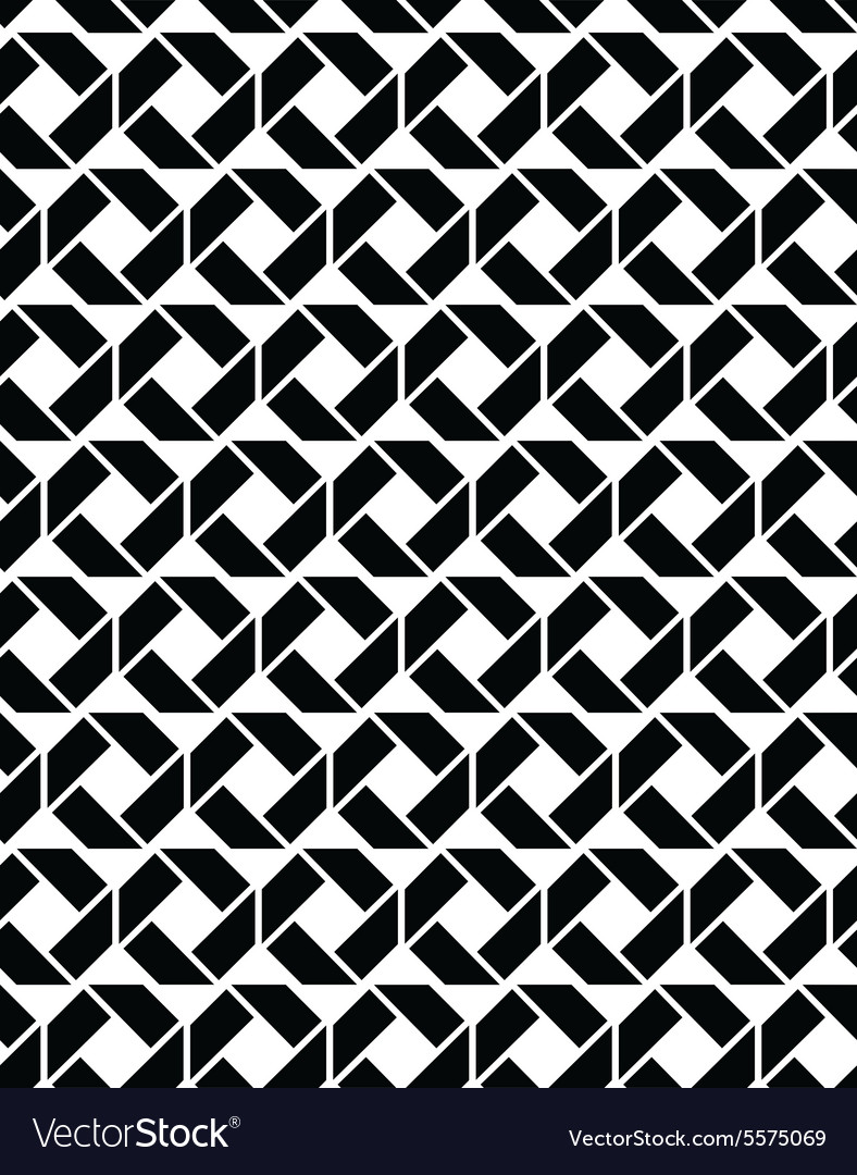 Monochrome Endless Texture With Geometric Figures Vector Image