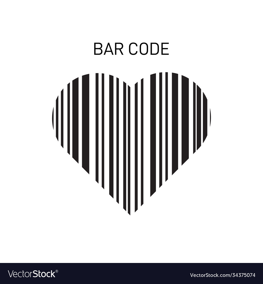 Hear bar code shape scanning bar code Royalty Free Vector