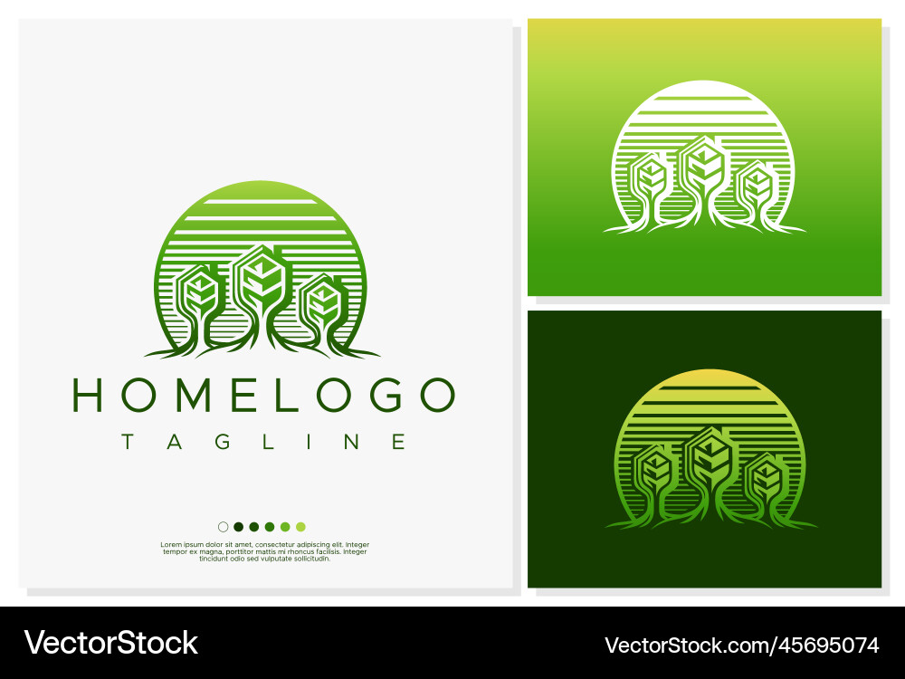 Home tree logo design Royalty Free Vector Image