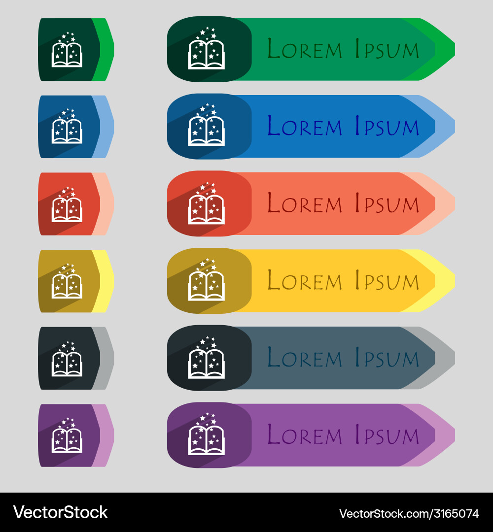 Magic book sign icon open symbol set Royalty Free Vector