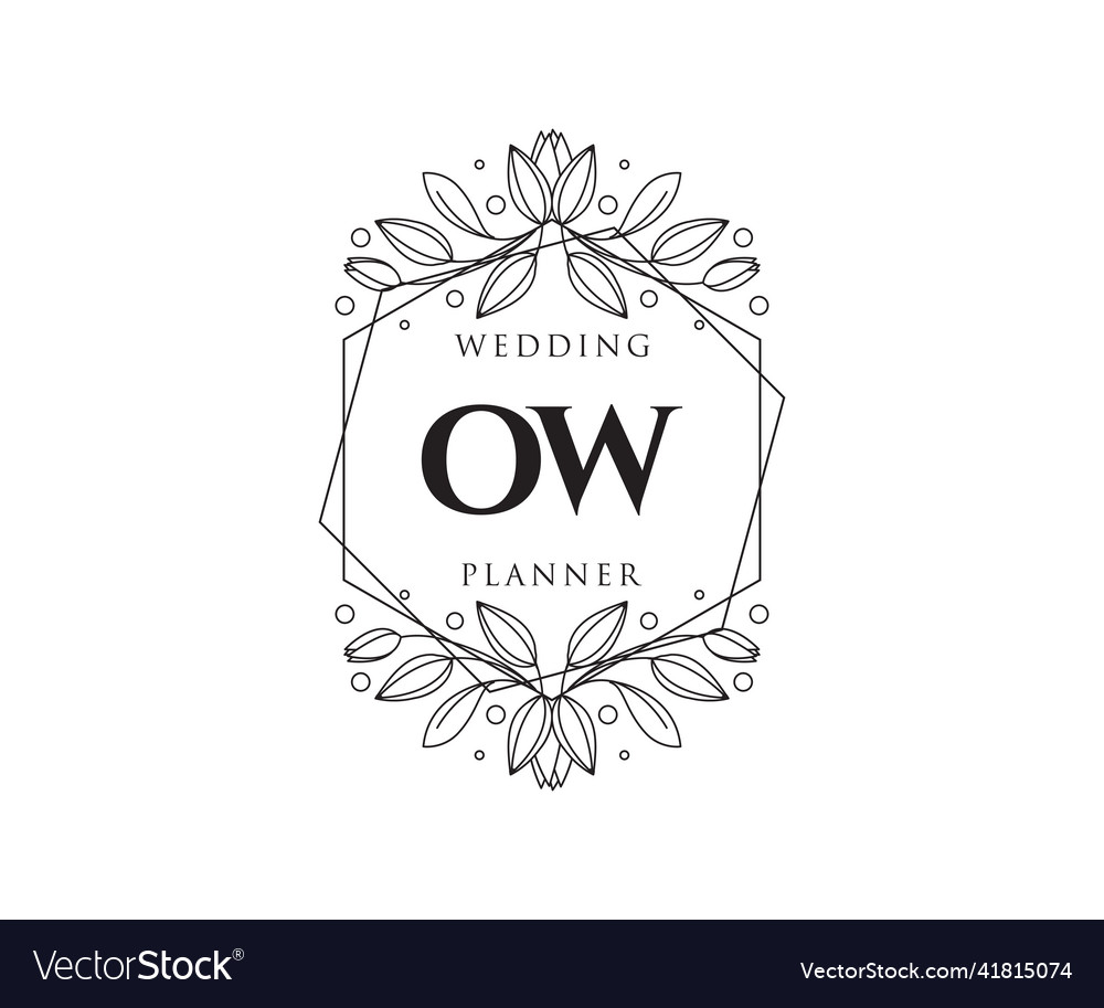 Ow initials letter wedding monogram logos Vector Image
