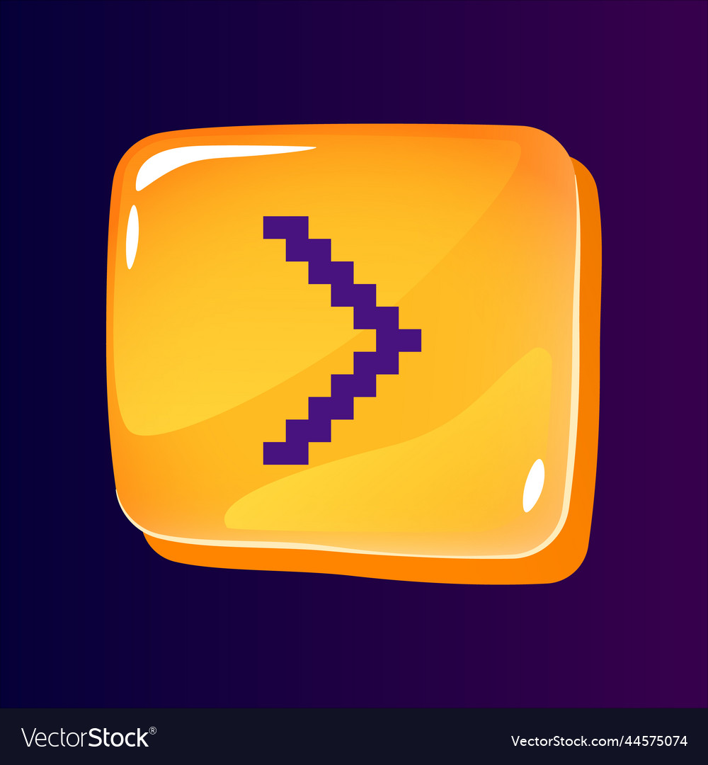 Right side pointer glossy ui button Royalty Free Vector