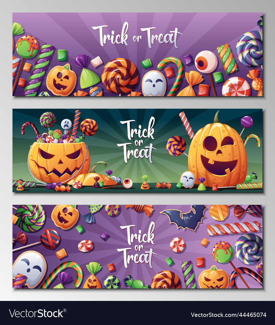 Set of halloween banners or posters Royalty Free Vector