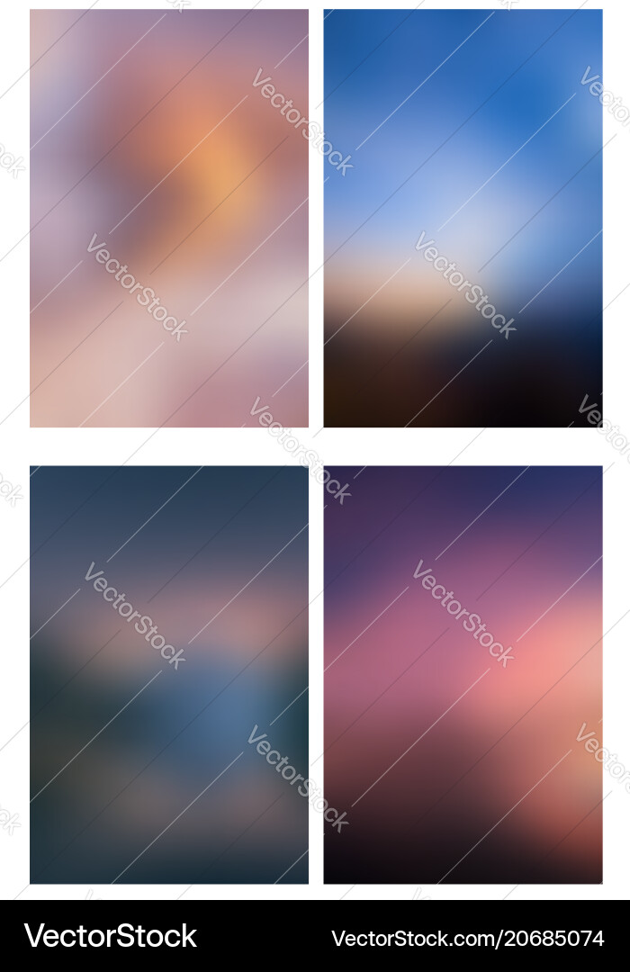 Set of multicolored blurred backgrounds Royalty Free Vector