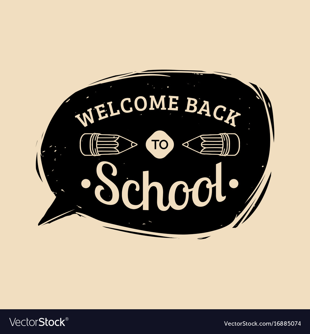 Vintage welcome back to school label Royalty Free Vector