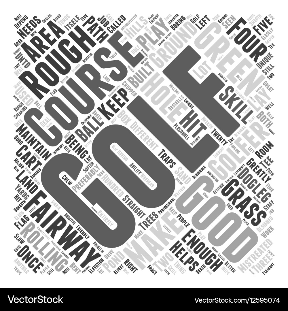 What makes a good golf course word cloud concept Vector Image
