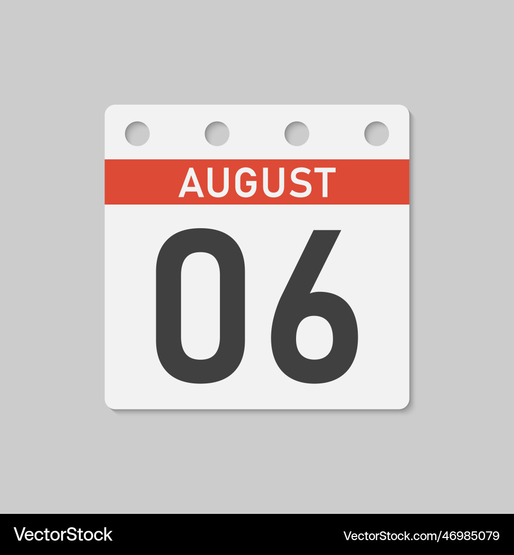 Icon page calendar day - 5 august Royalty Free Vector Image