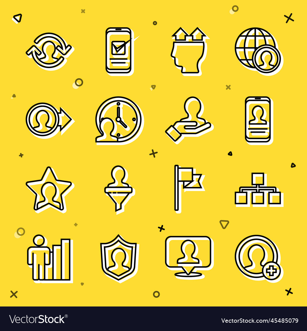 Set line create account screen hierarchy Vector Image Set line create account screen hierarchy Vector Image