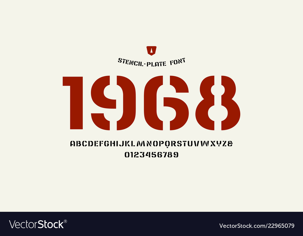 Stock stencil-plate sans serif font Royalty Free Vector Stock stencil-plate sans serif font Royalty Free Vector