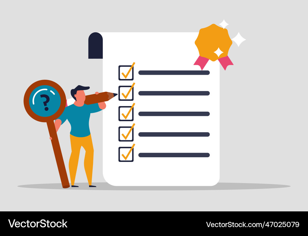 Task performance control and quality standard Vector Image