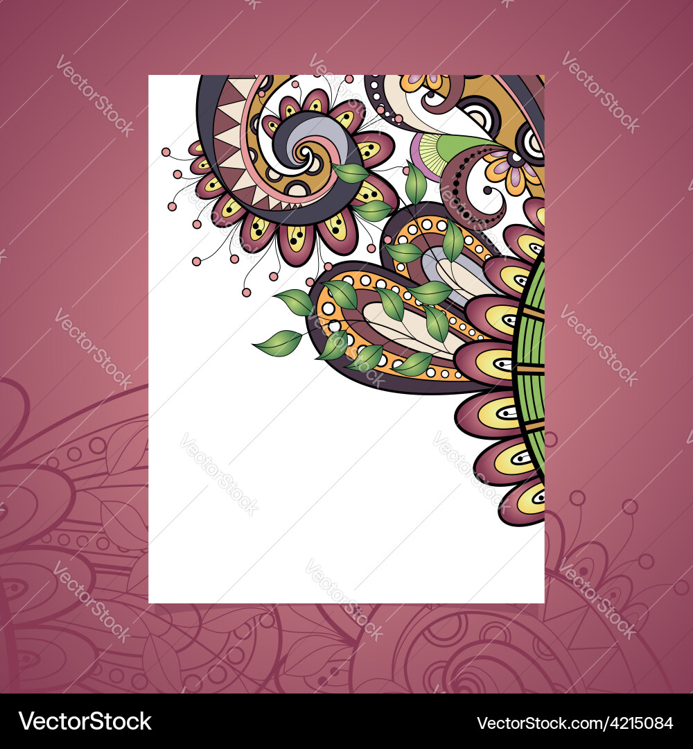 Floral document template Royalty Free Vector Image