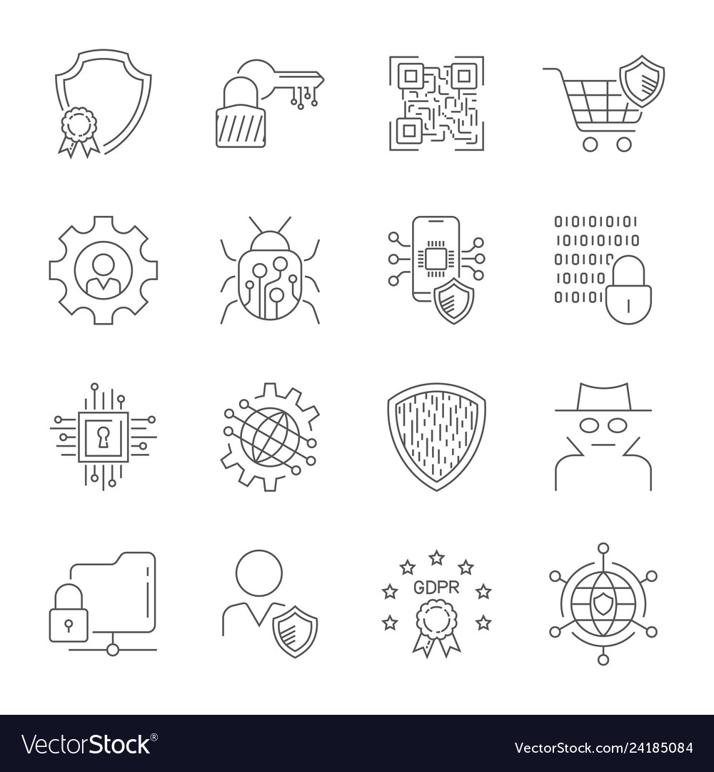 Gdpr data privacy icons set included Royalty Free Vector Gdpr data privacy icons set included Royalty Free Vector