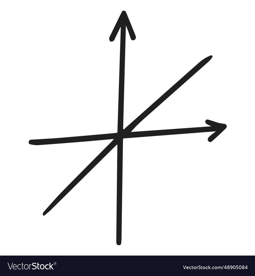 Lineal function graph doodle Royalty Free Vector Image