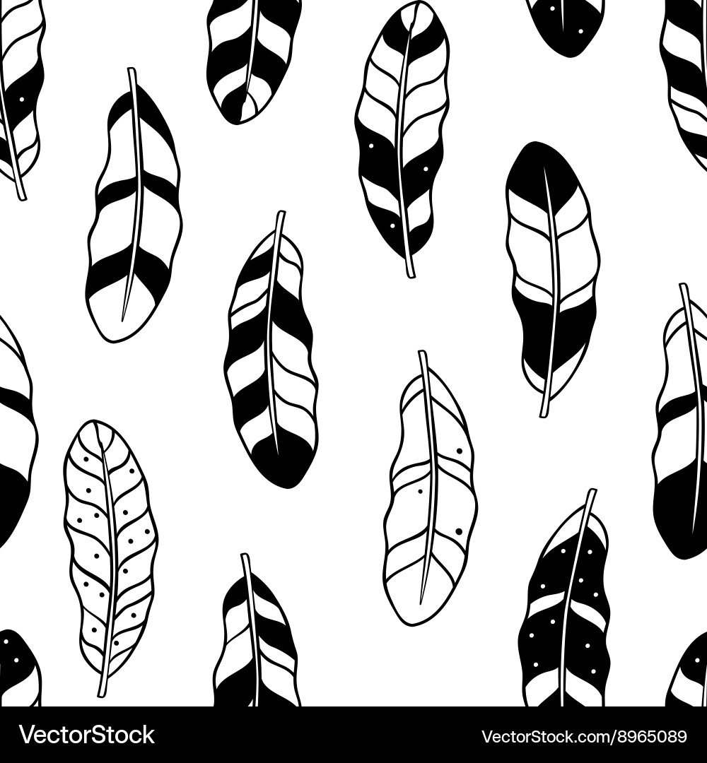 Aztec feathers seamless pattern Tribal ornament Vector Image