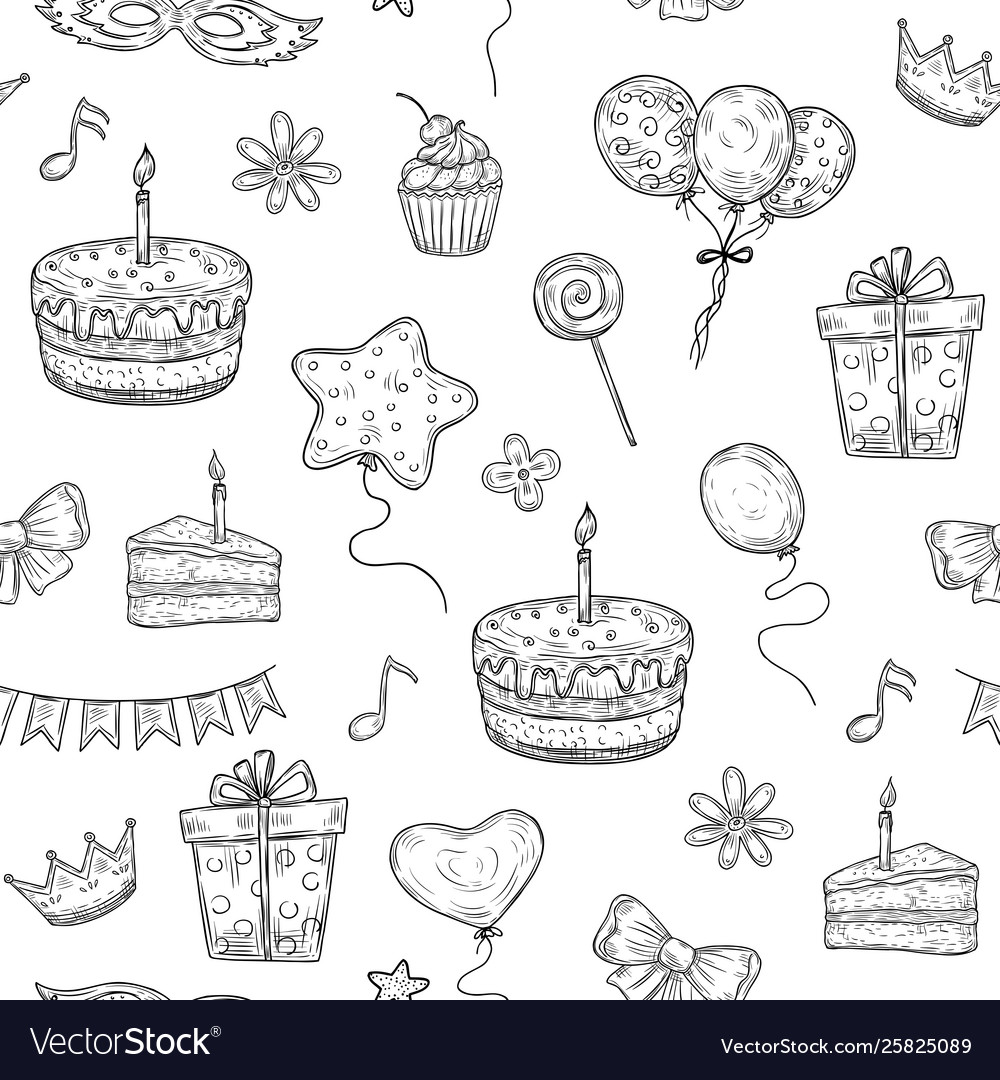 Happy birthday seamless pattern birthday Vector Image Happy birthday seamless pattern birthday Vector Image