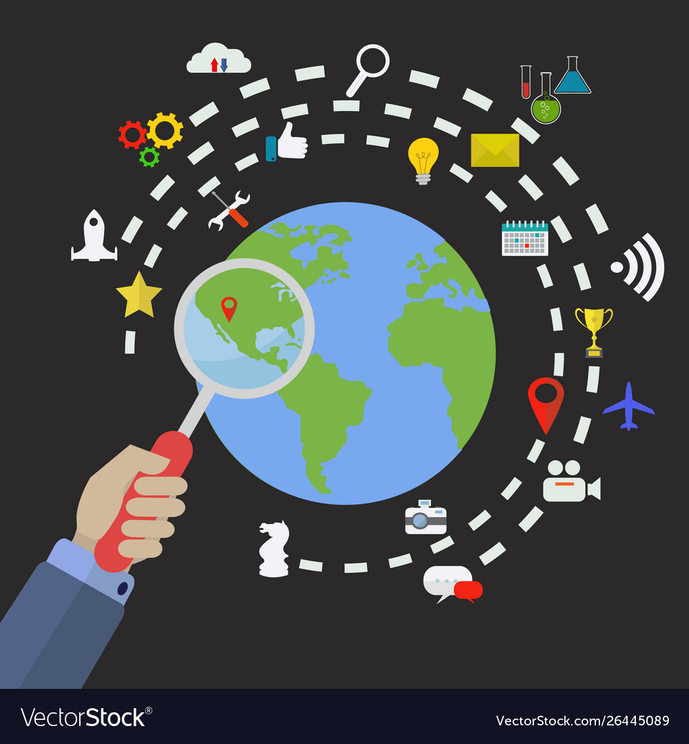 Search engine optimization data finding Royalty Free Vector