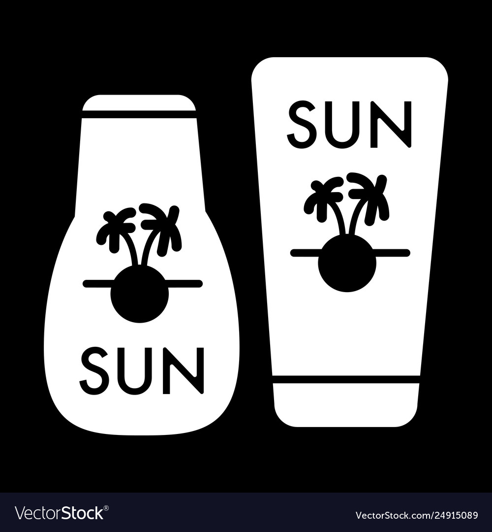 Sunscreen icon solid Royalty Free Vector Image
