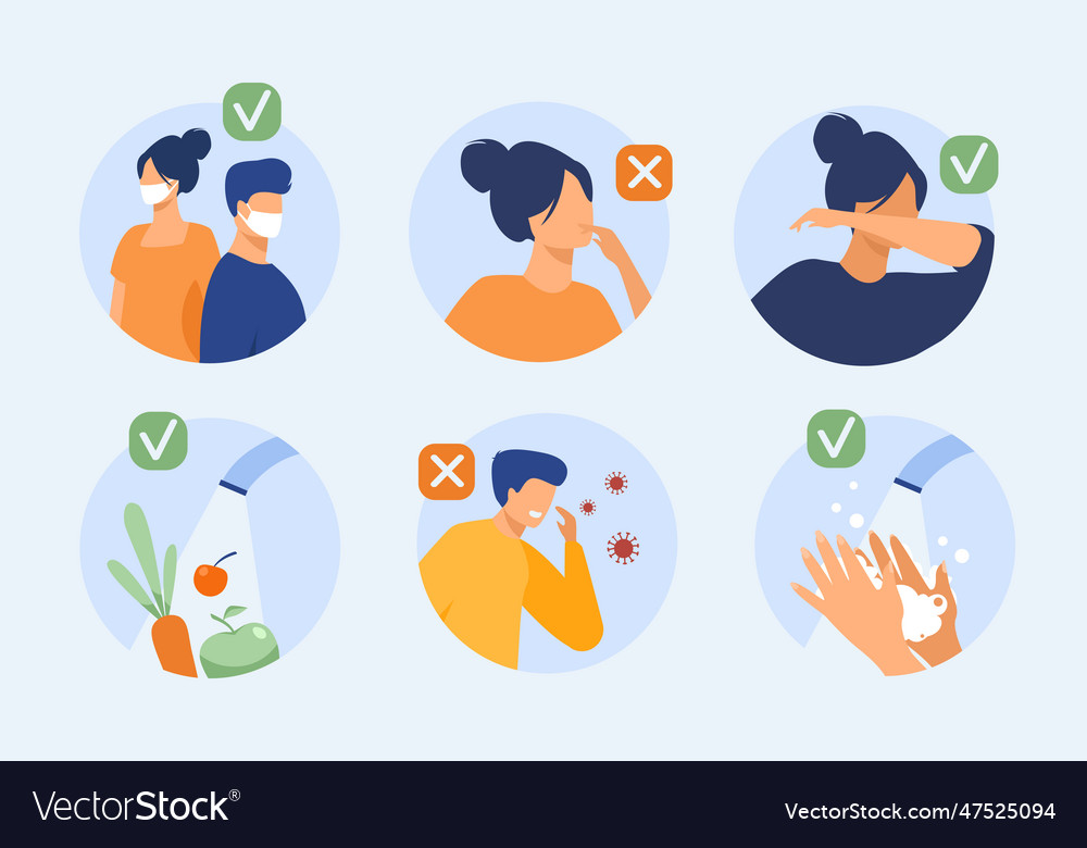 Protection from coronavirus tips Royalty Free Vector Image