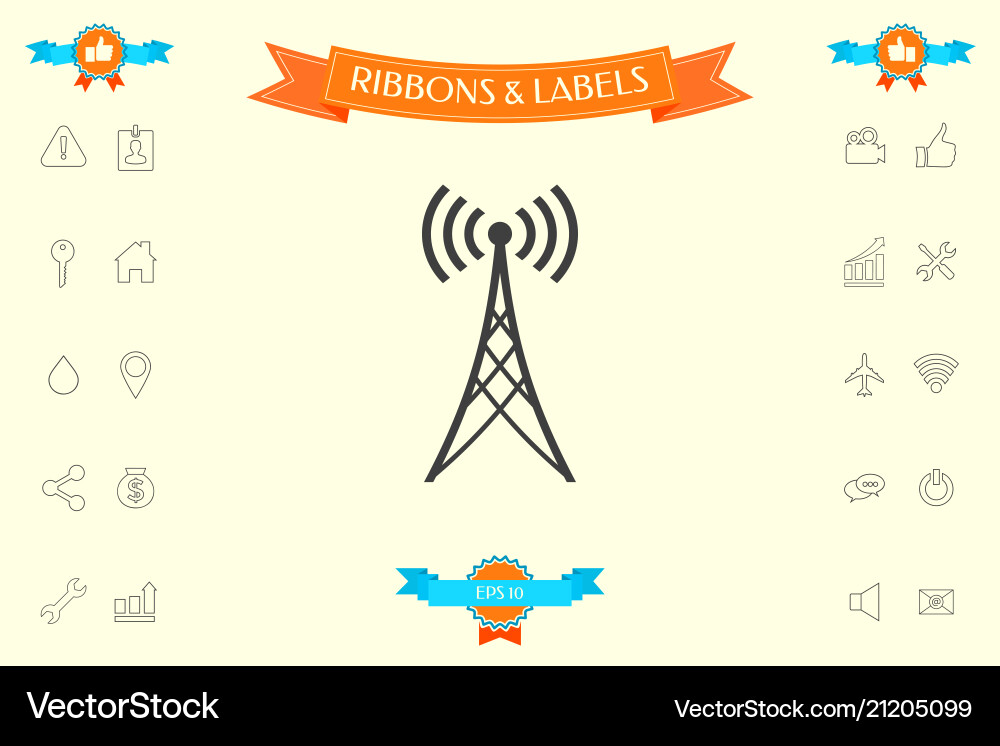 Antenna icon symbol Royalty Free Vector Image - VectorStock