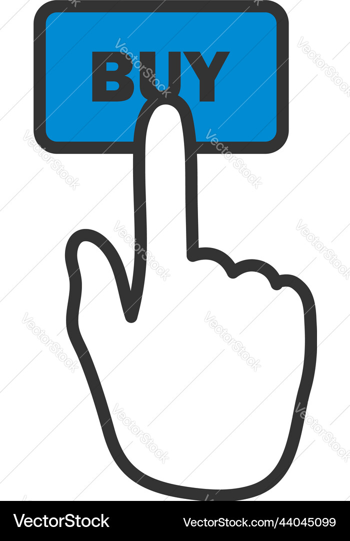 Finger push the buy button icon Royalty Free Vector Image