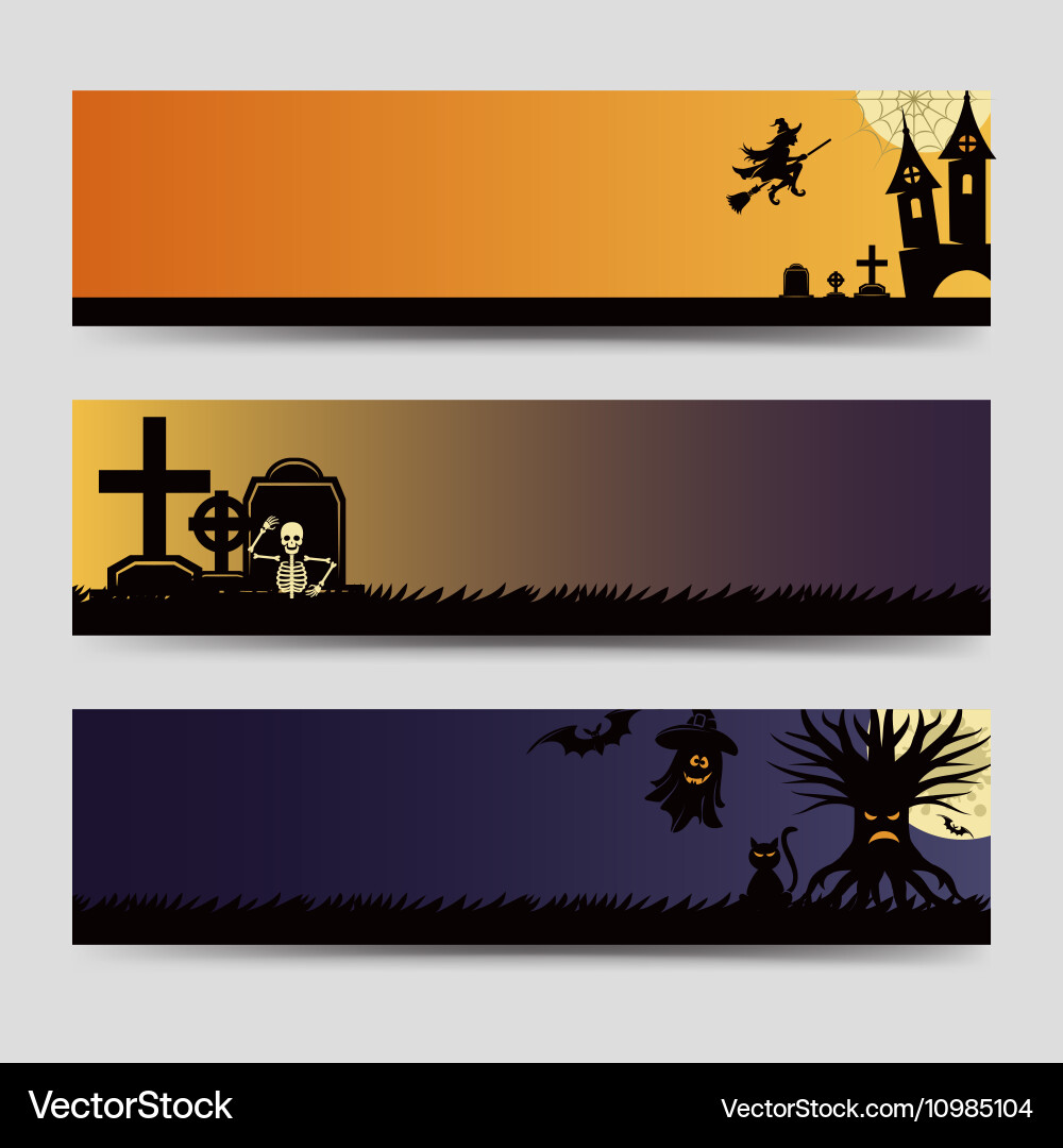 Halloween banners templates set Royalty Free Vector Image