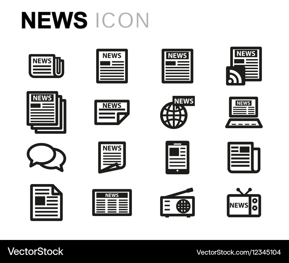 Line news icons set Royalty Free Vector Image - VectorStock