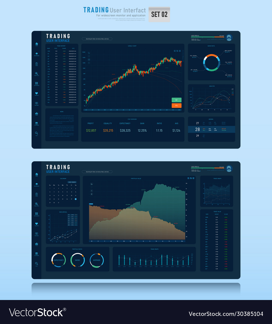Trading user interface 002 Royalty Free Vector Image