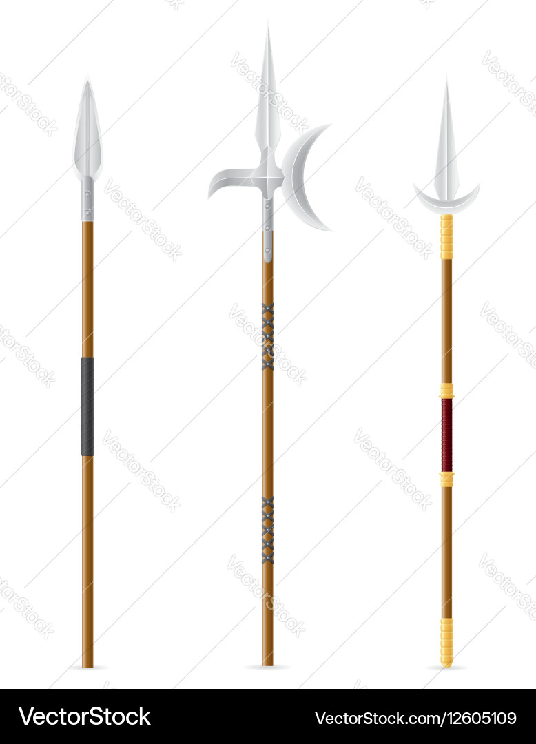 Battle spear 04 Royalty Free Vector Image - VectorStock