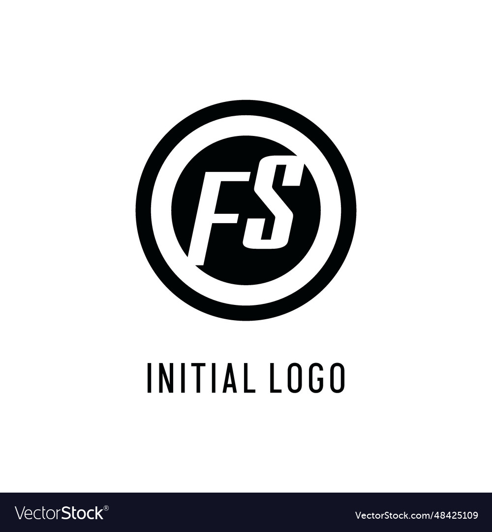 Initial Fs Logo Concentric Circle Line Clean Vector Image