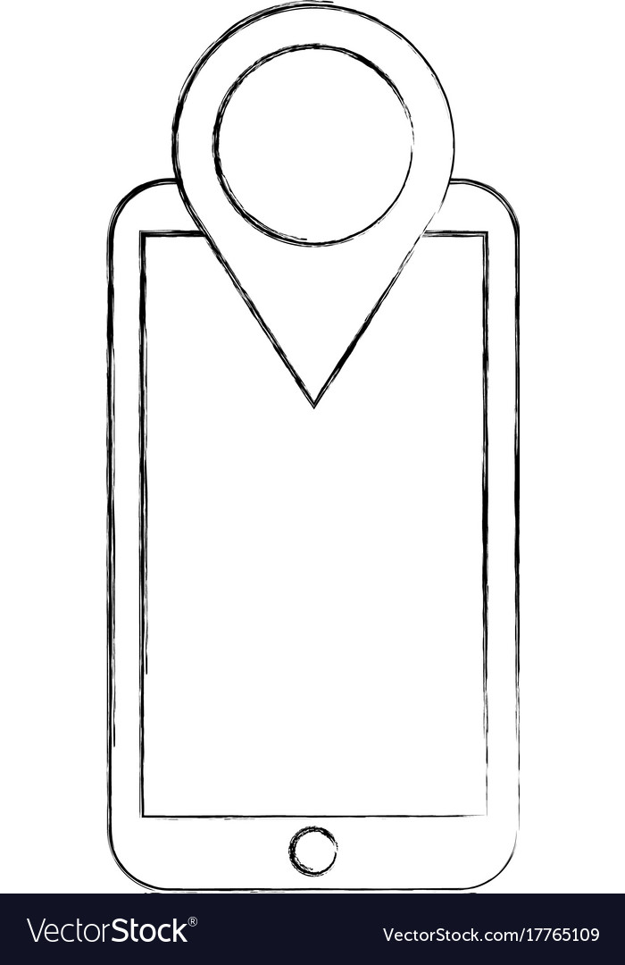 Smartphone technology pointer map navigation Vector Image