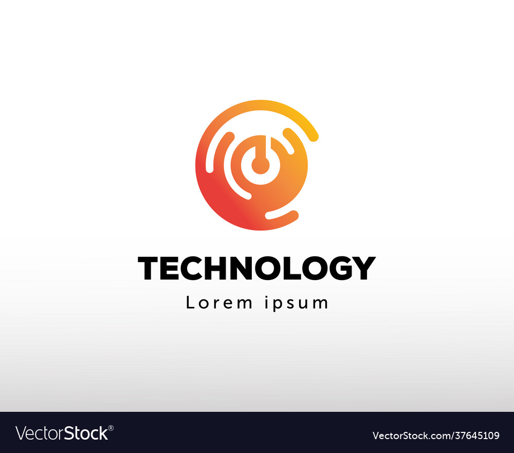 Tech logo creative circle proses Royalty Free Vector Image