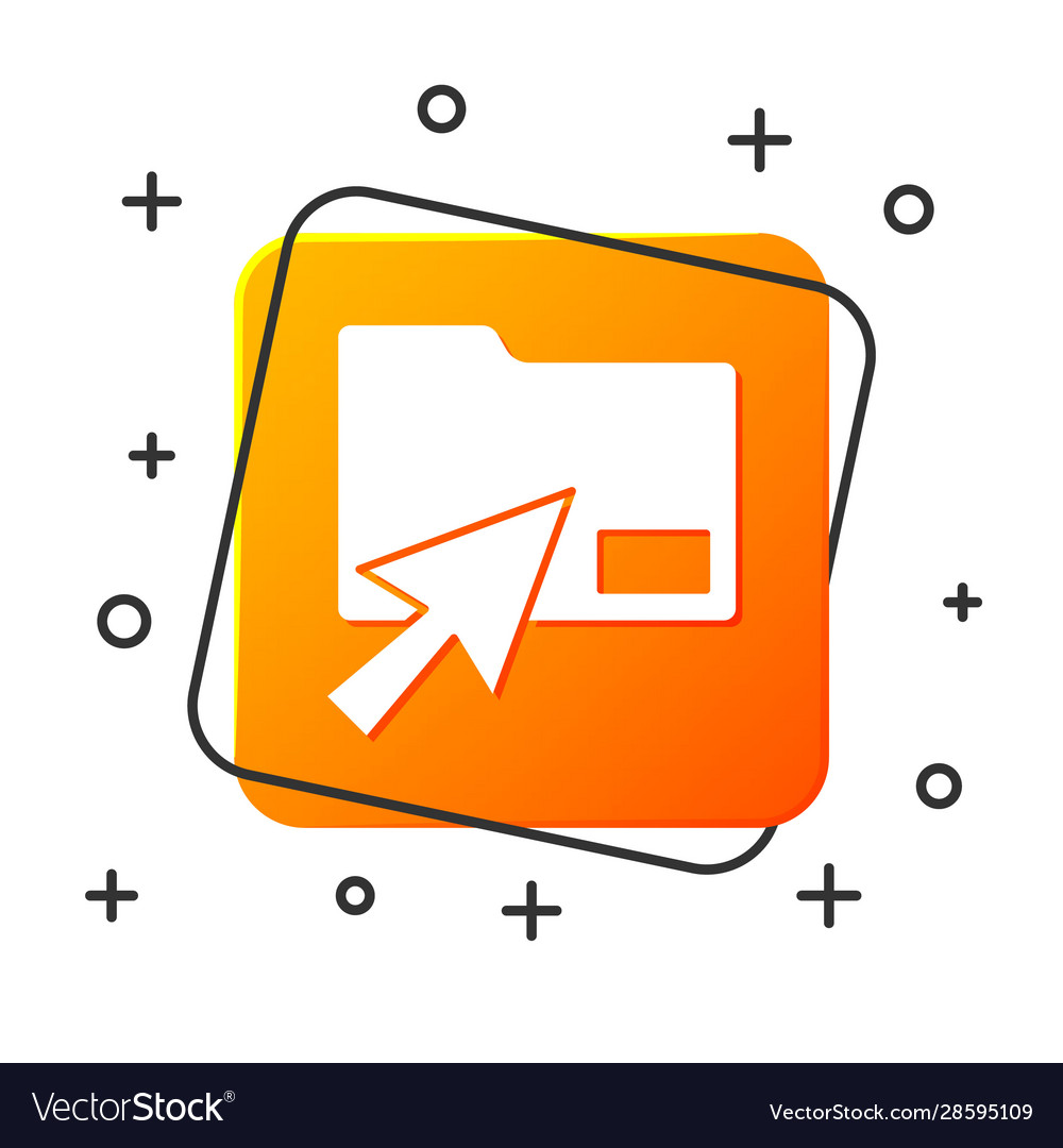 White cursor click document folder icon isolated Vector Image