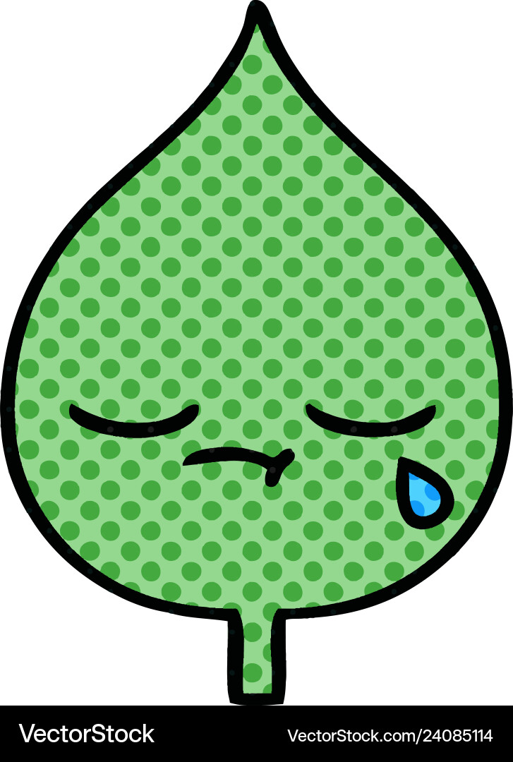 Comic book style cartoon expressional leaf Vector Image