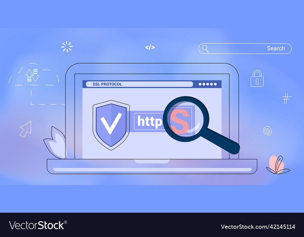 Https protected connection secure protocol Vector Image