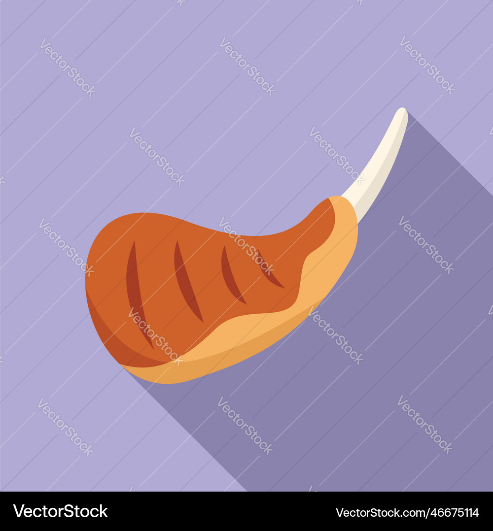 Pork bbq icon flat grill food Royalty Free Vector Image