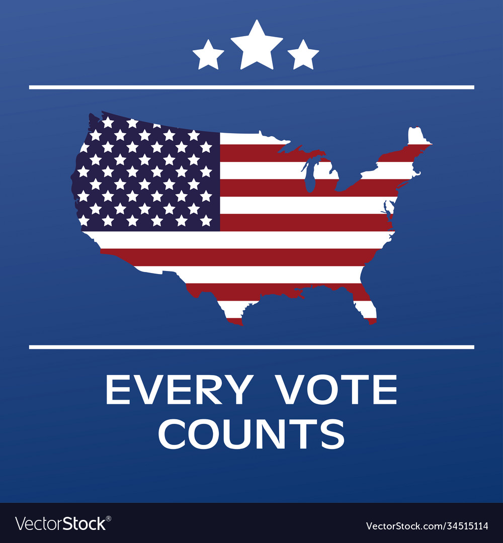 Usa elections day poster with flag in map Vector Image