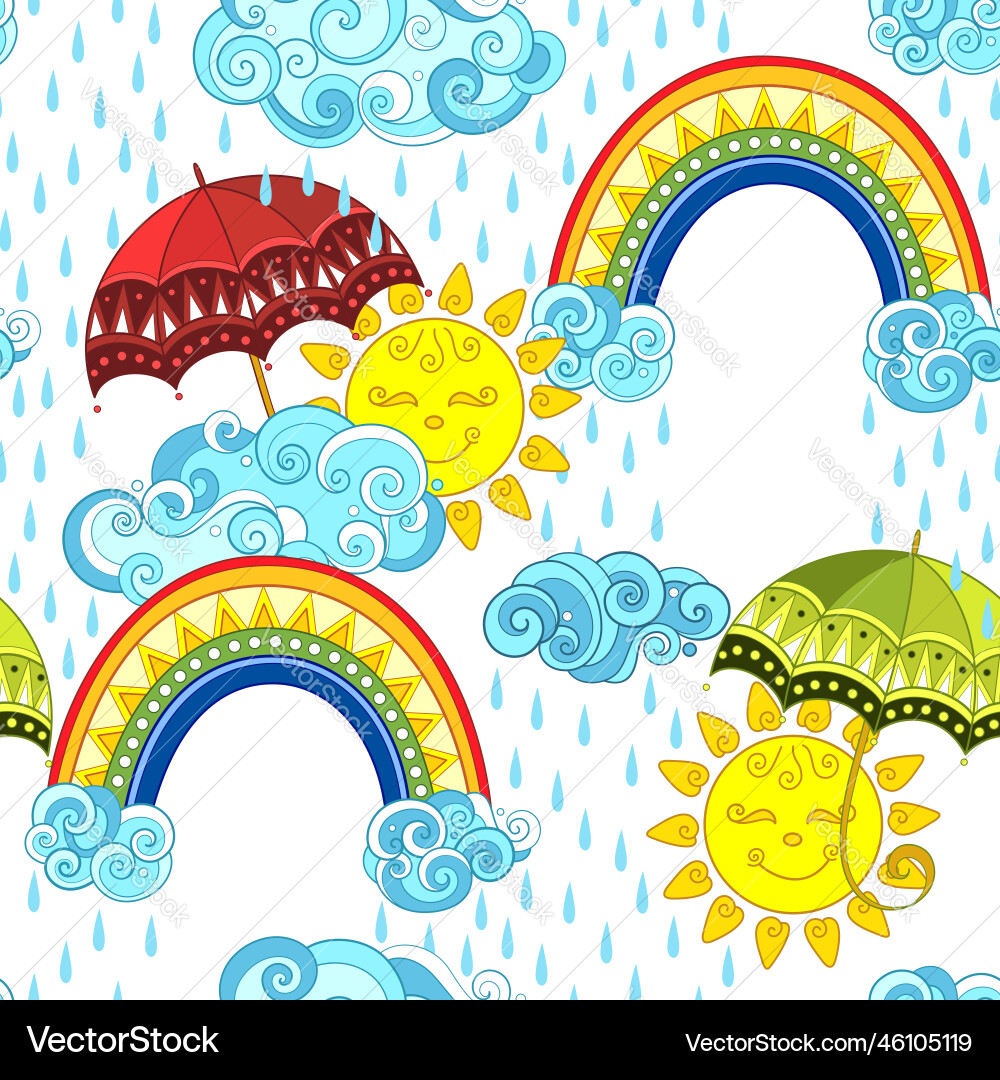 Fairytale weather forecast seamless pattern Vector Image
