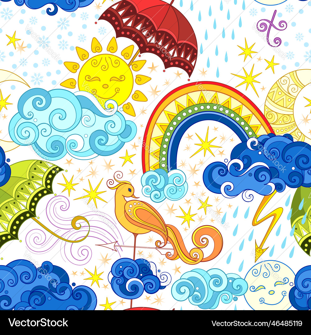 Fairytale weather forecast seamless pattern Vector Image