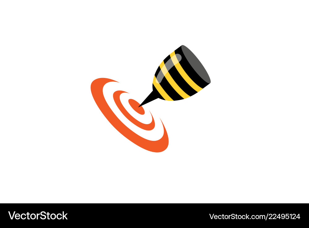 Bee target goal logo Royalty Free Vector Image
