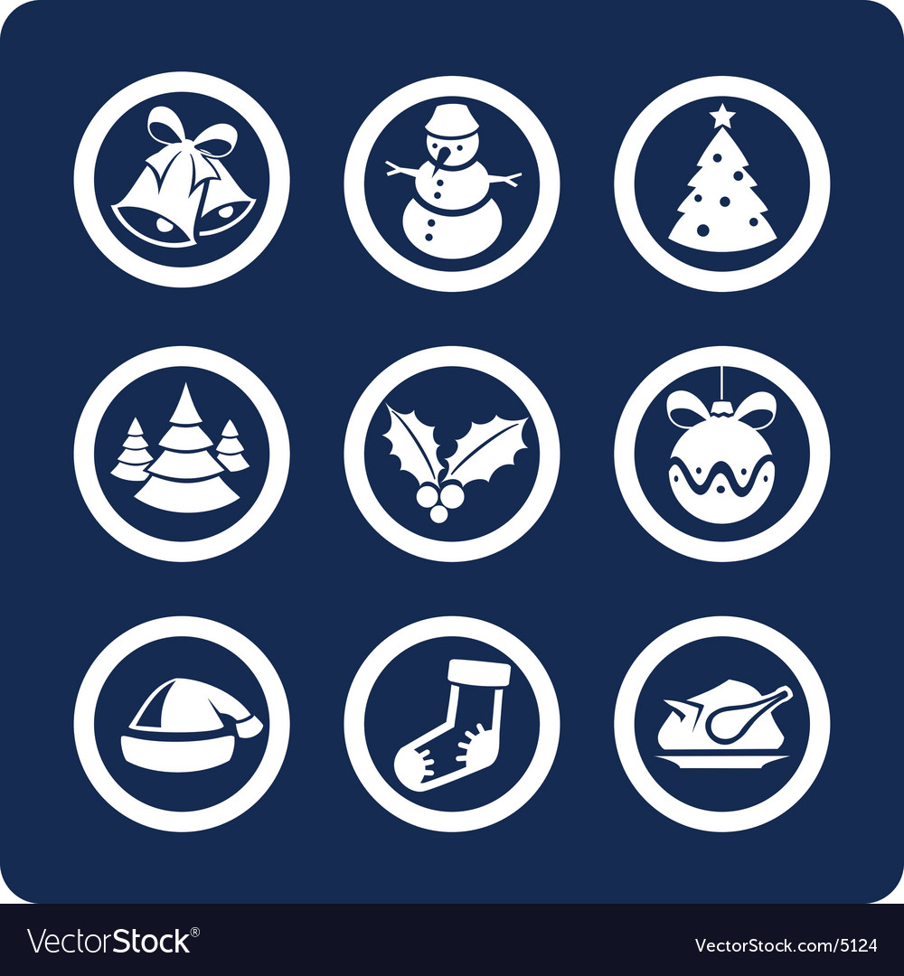 Christmas and new year icons Royalty Free Vector Image