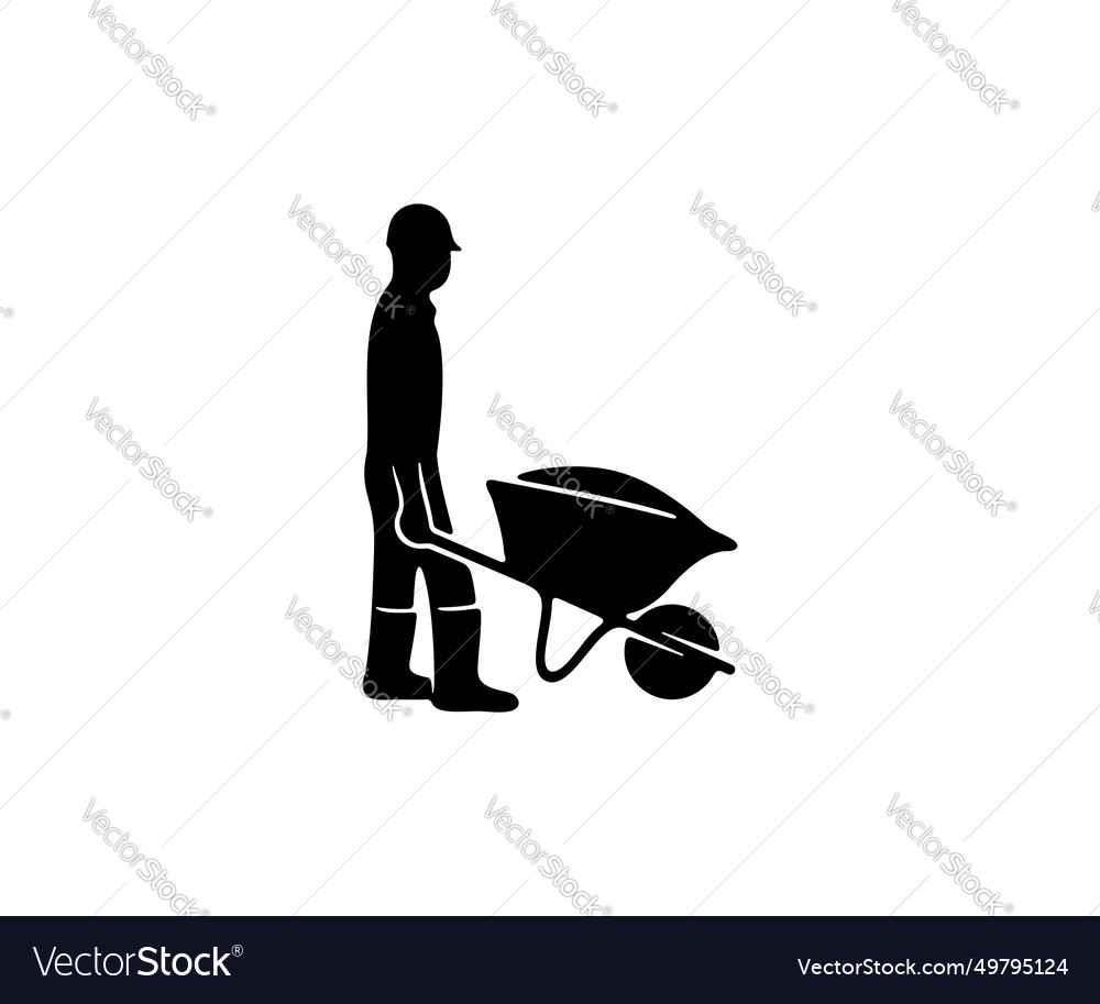 Construction worker pulling graphic design Vector Image
