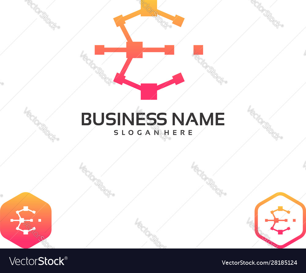 E initial technology logo designs template Vector Image