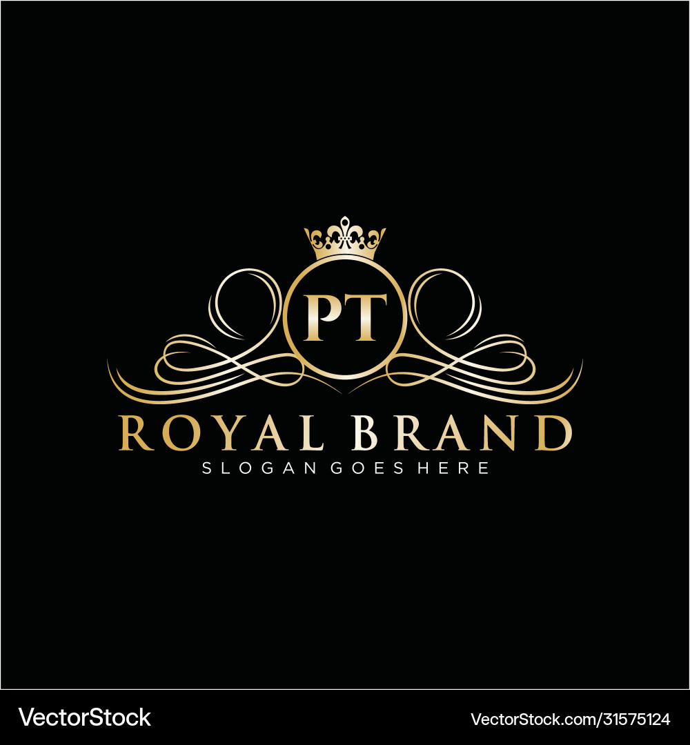 Pt letter initial luxurious brand logo template Vector Image