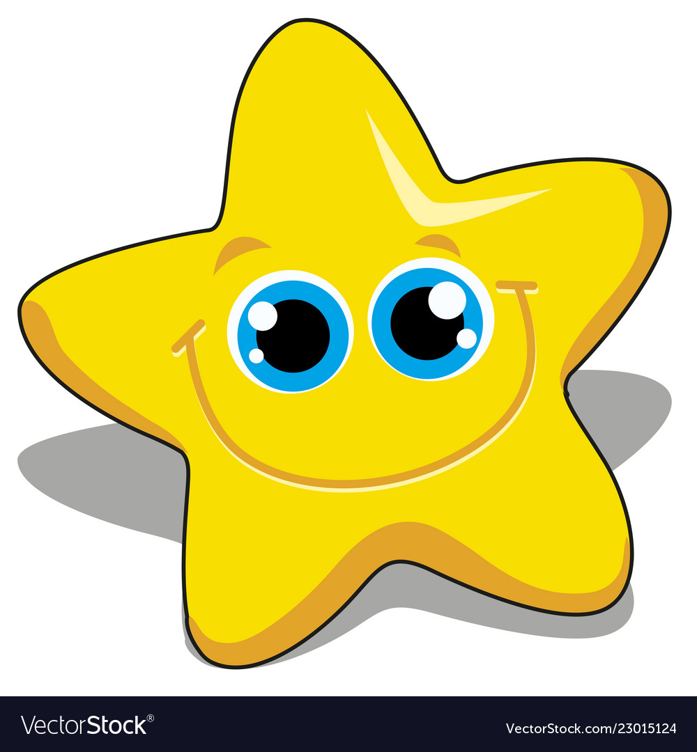 Smile face cute yellow star isolated on white Vector Image Smile face cute yellow star isolated on white Vector Image