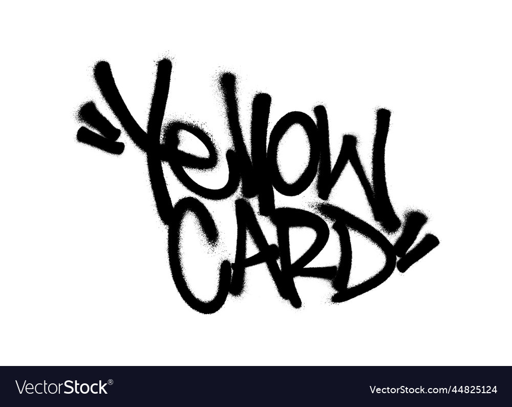 Sprayed Yellow Card Font Graffiti With Overspray Vector Image 
